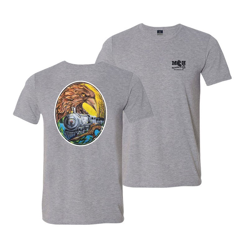 1883 Train Tee - Gray | MudHen Brewing Hop Shop